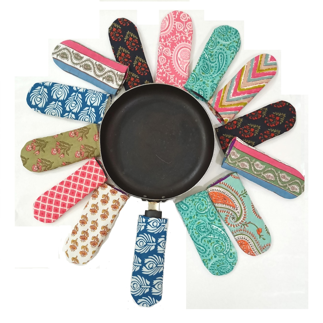 Cotton Cast Iron Pan Handle Cover, Skillet Sleeve, Hot Pad - Etsy