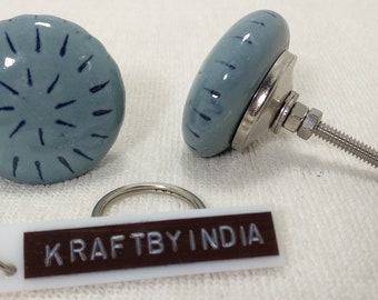 Grey Flat Ceramic Knobs Kitchen Cabinet Drawer Knobs Hardware Knobs Handmade Knobs Cabinet Knobs ...