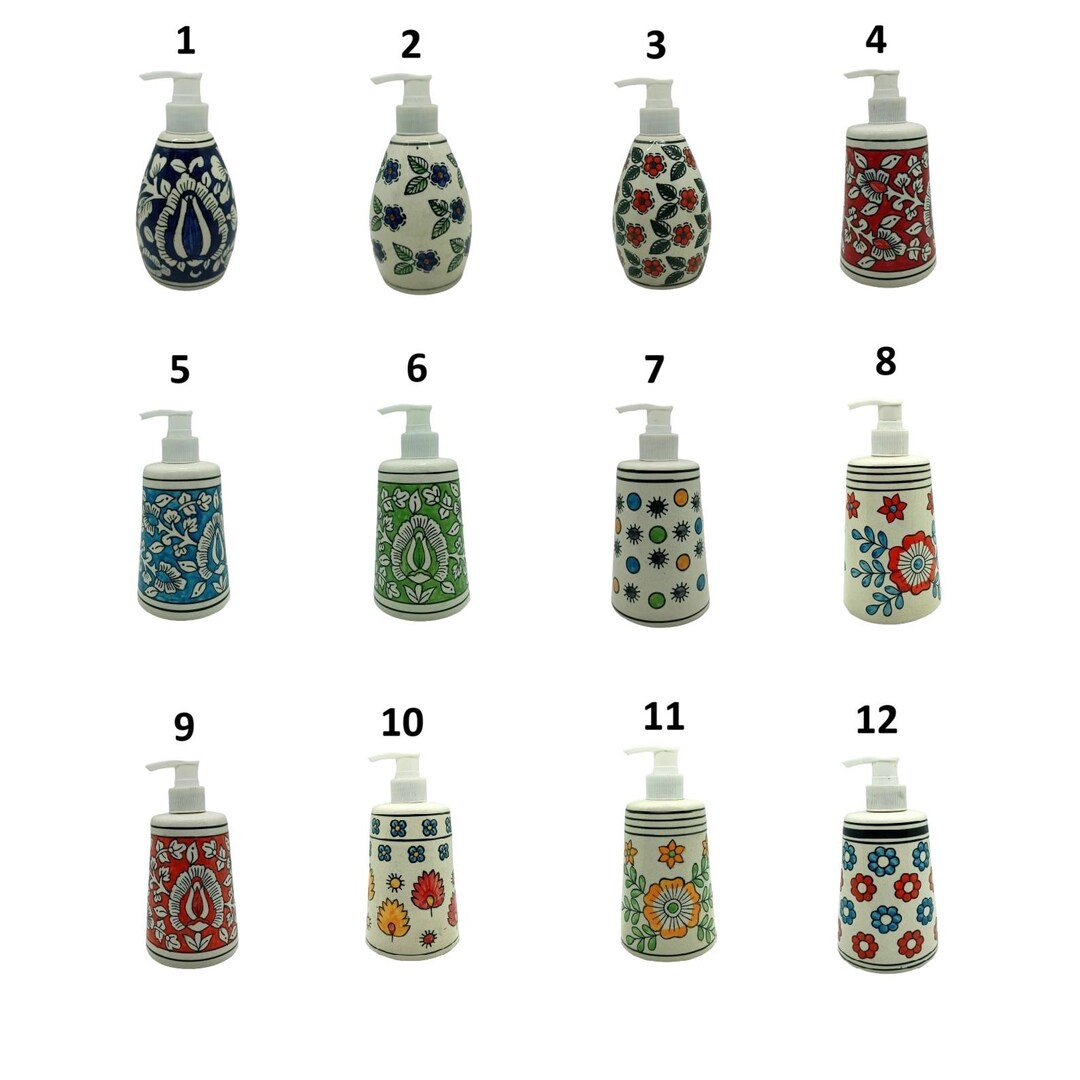 Ceramic Hand Painted Dispenser, Soap Dispenser, Lotion Dispenser ...