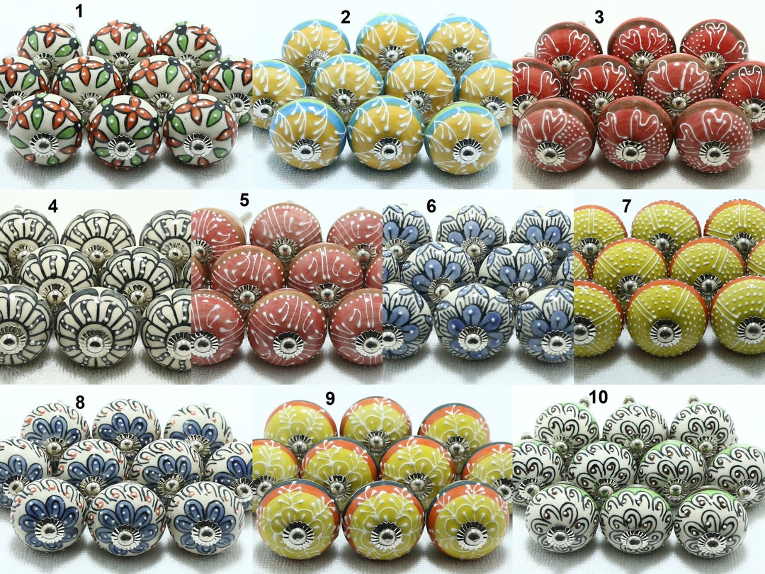 Emboss Ceramic Knobs Kitchen Cabinet Knobs Drawer Pulls Cupboard Knobs ...