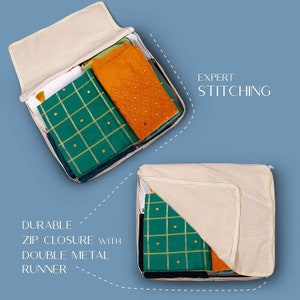 Eco Friendly Cotton Clothes Storage Bags, Saree Cover With Zipper ...