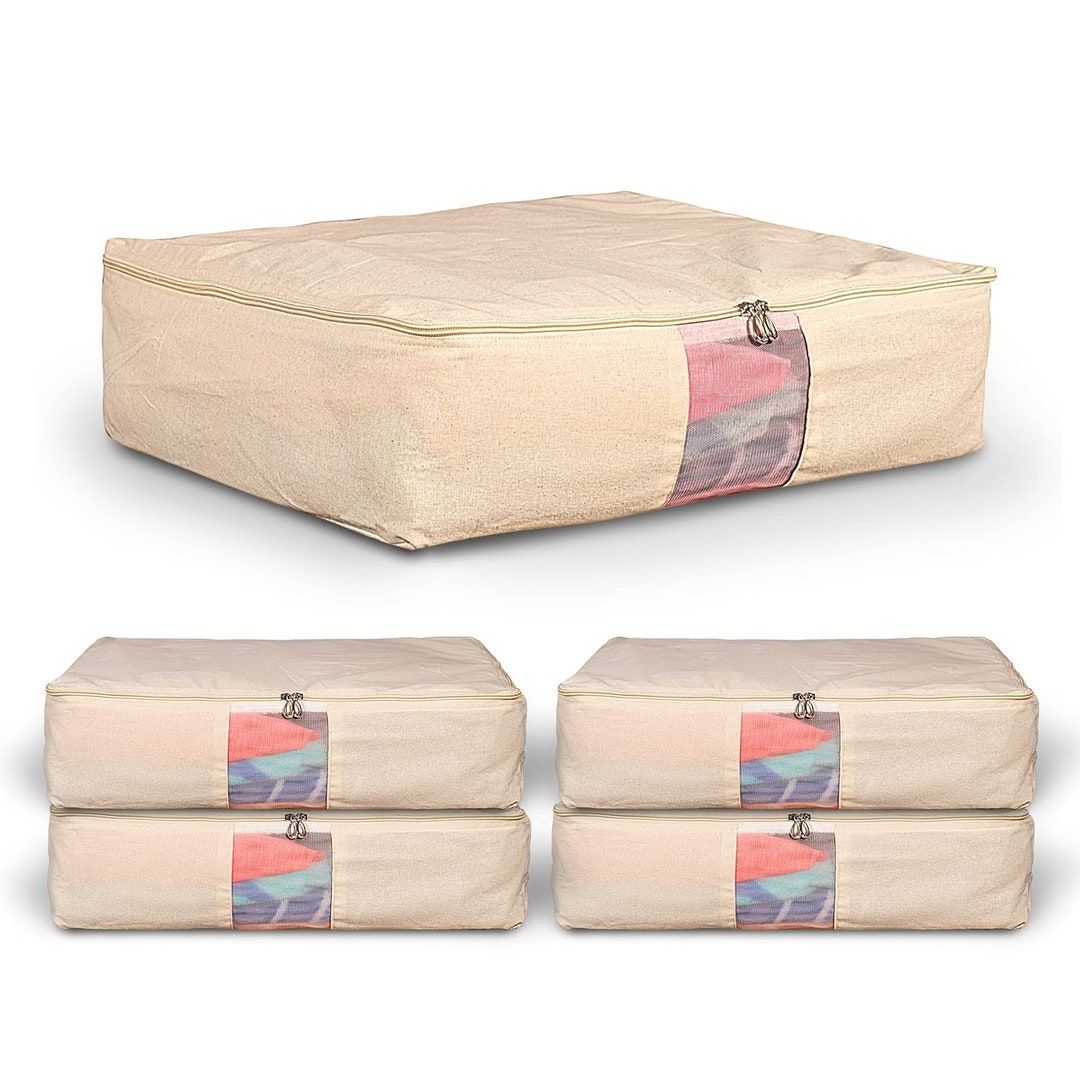 Eco Friendly Cotton Clothes Storage Bags, Saree Cover With Zipper ...