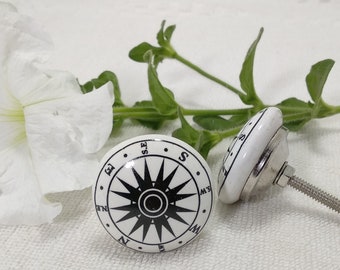 Black & White Ceramic Knobs Kitchen Cabinet Drawer Knobs Hardware Knobs Handmade Knobs Cabinet ...