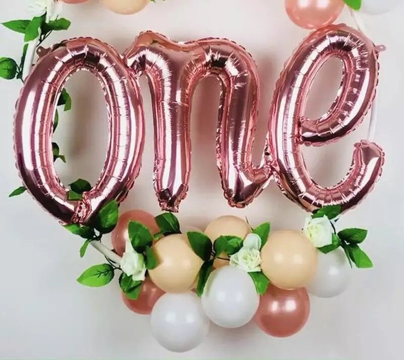 Large Balloon Lettering One First Birthday Party Decoration - Etsy