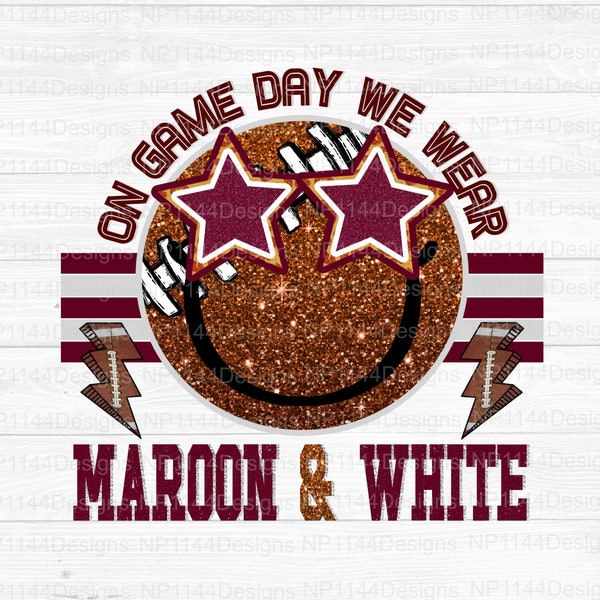 Game Day Football Maroon Png - Etsy