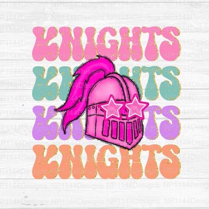 Knights Preppy Mascot PNG: Pink School Mascot, Sublimation Design ...