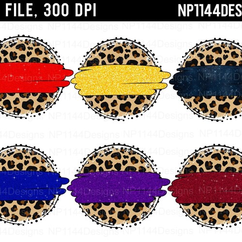 Leopard Circle Background Bundle PNG Glitter Leopard Print - Etsy