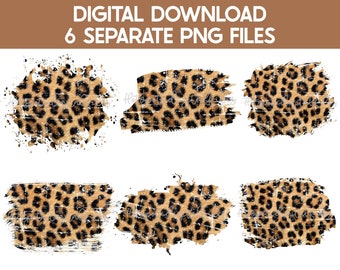 Distressed Leopard Print Sublimation Patches PNG Instant Download - Etsy