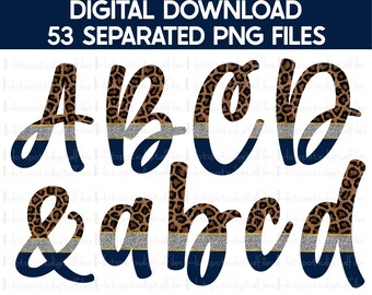 Navy Blue Letters | Etsy