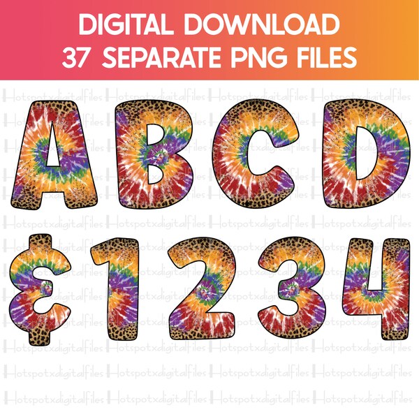 Tie Dye Alphabet - Etsy