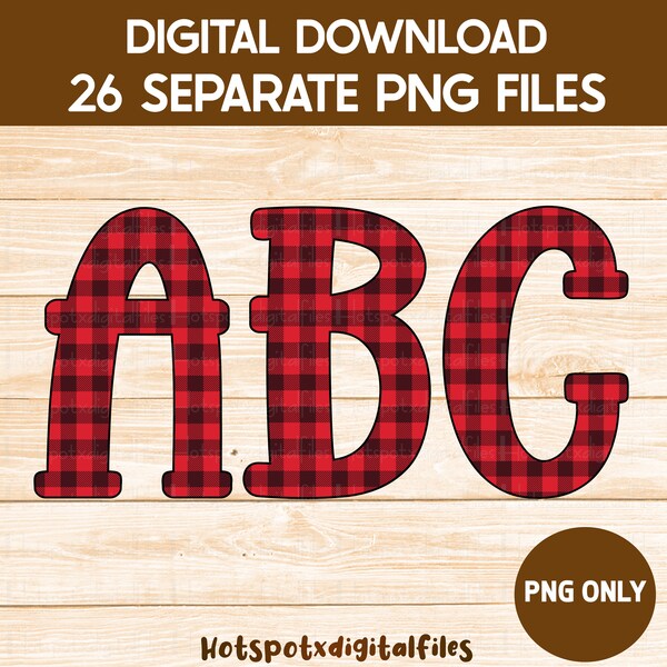 Plaid Alphabet - Etsy