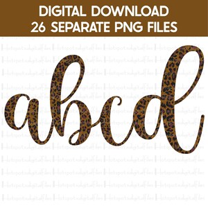 Leopard Print Alphabet Bundle PNG, Sublimation Designs, Sublimation ...