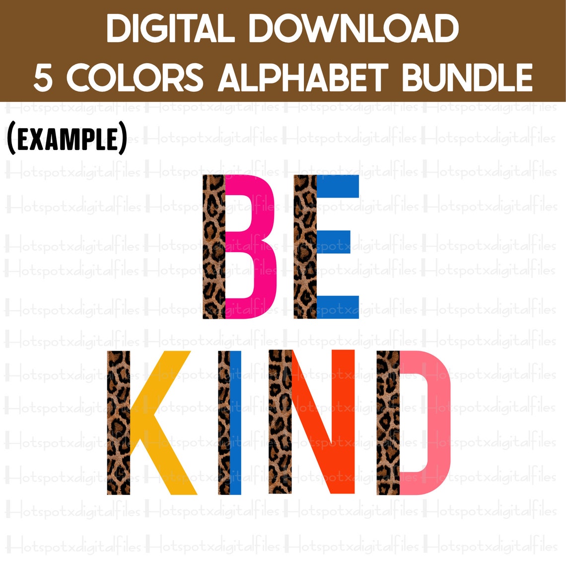 Half Leopard Alphabet Bundle PNG Leopard Alphabet Letters 5 | Etsy