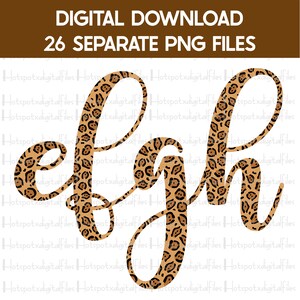 Leopard Print Alphabet Bundle, Sublimation PNG Designs Download, Alpha ...