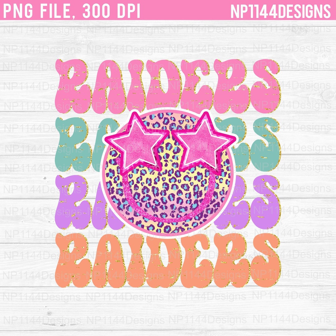 Raiders Preppy Smiley PNG: Team Star Eyes Sublimation (digital Download ...