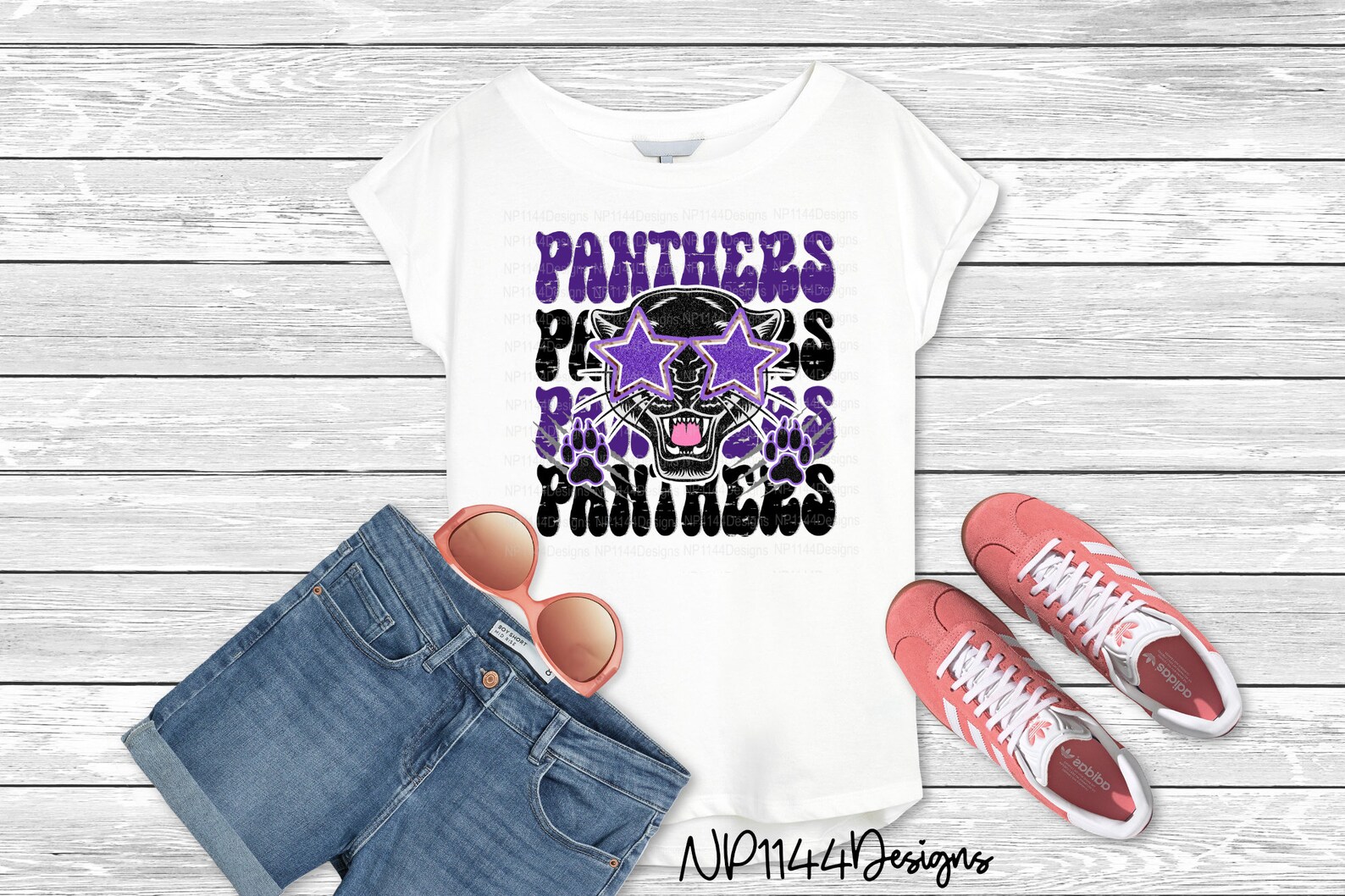 Panthers Preppy Mascot PNG: Purple Team Spirit, School Mascot ...