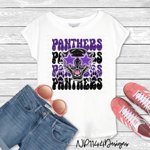 Panthers Preppy Mascot PNG: Purple Team Spirit, School Mascot ...