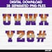Basketball Purple and Gold Glitter Alphabet Bundle PNG, Sublimation ...