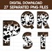 Coffee Cow Print Alphabet Bundle, Sublimation PNG Elements, Alpha Pack ...