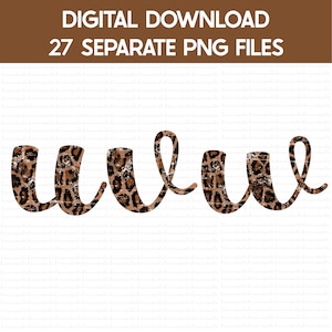 Leopard Print Cursive Alphabet PNG Bundle (digital Download) - Etsy