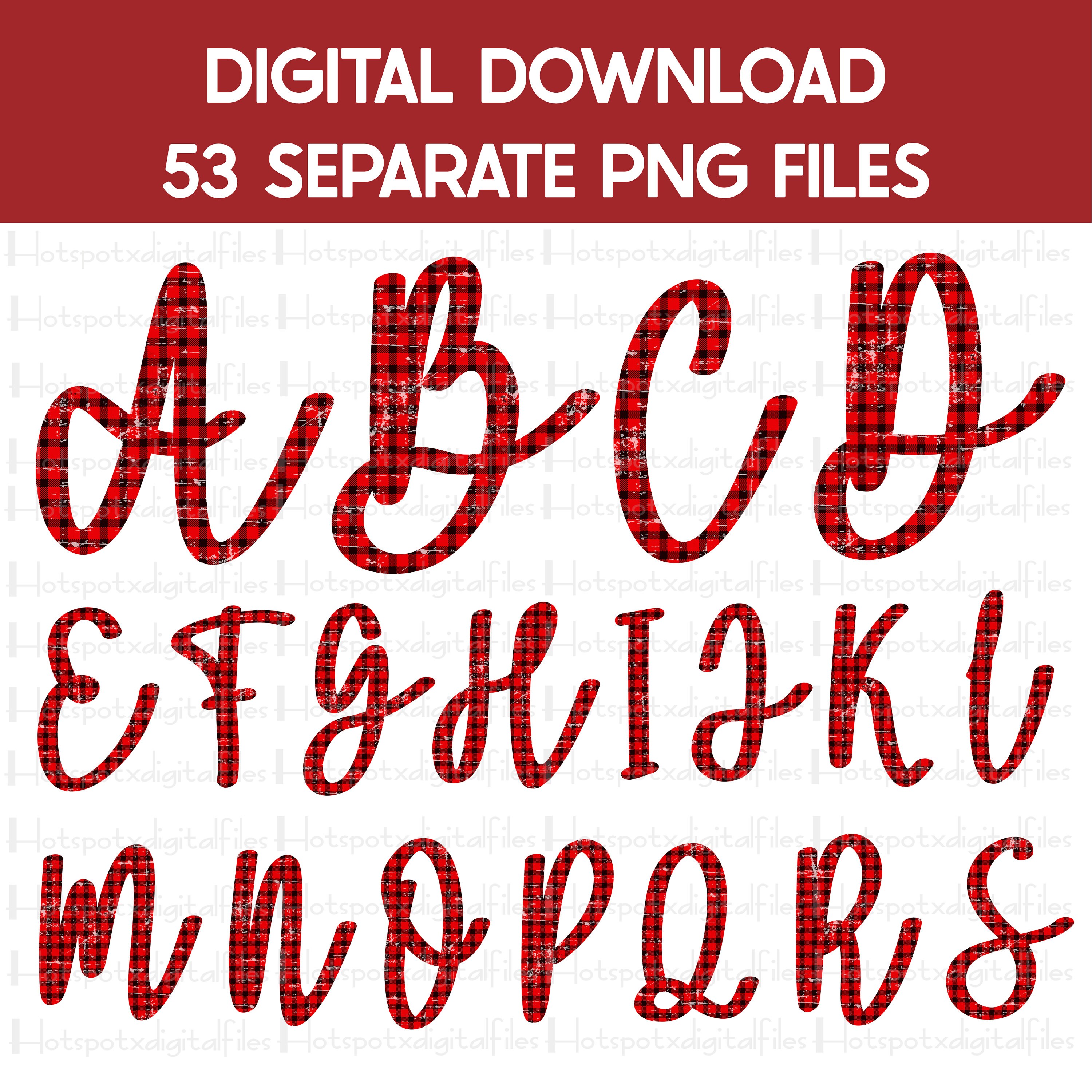 Buffalo Plaid Alphabet Bundle PNG Sublimation Letters Alpha | Etsy