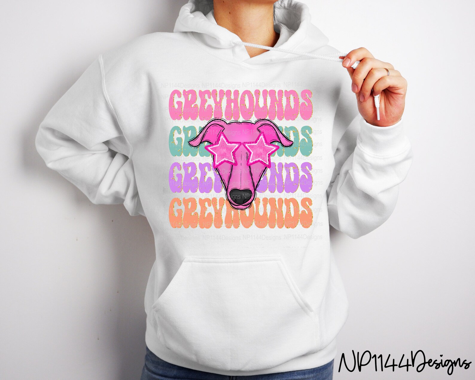 Greyhounds Preppy Mascot PNG, Pink Mascot Sublimation Design, Pastel ...