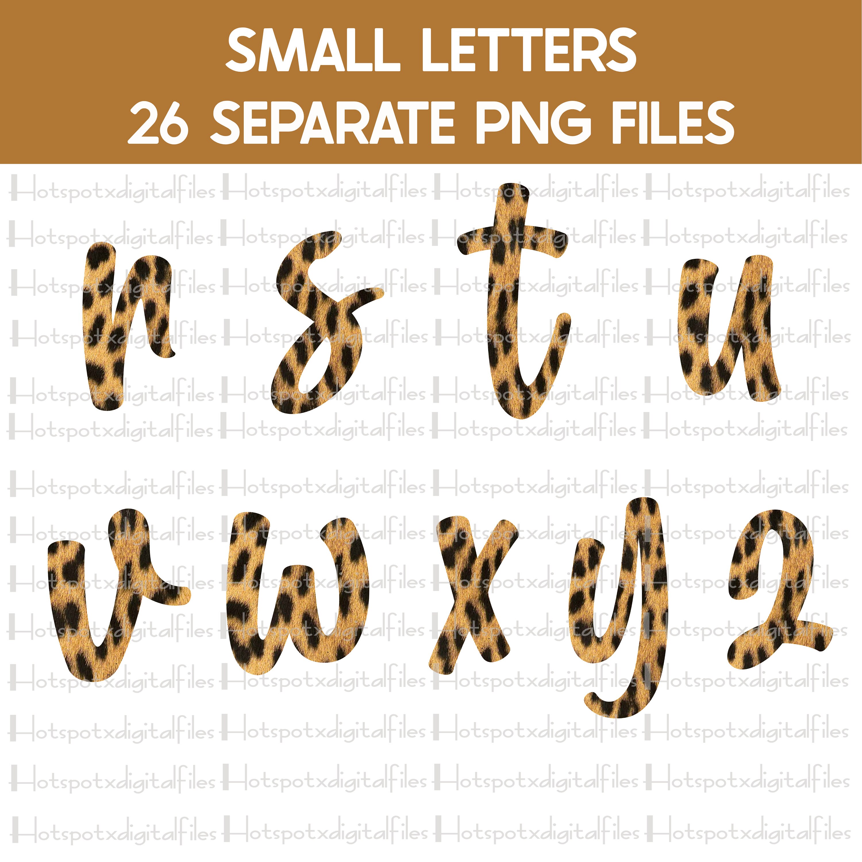 Cheetah Print Full 53 Alphabet Bundle PNG Sublimation - Etsy