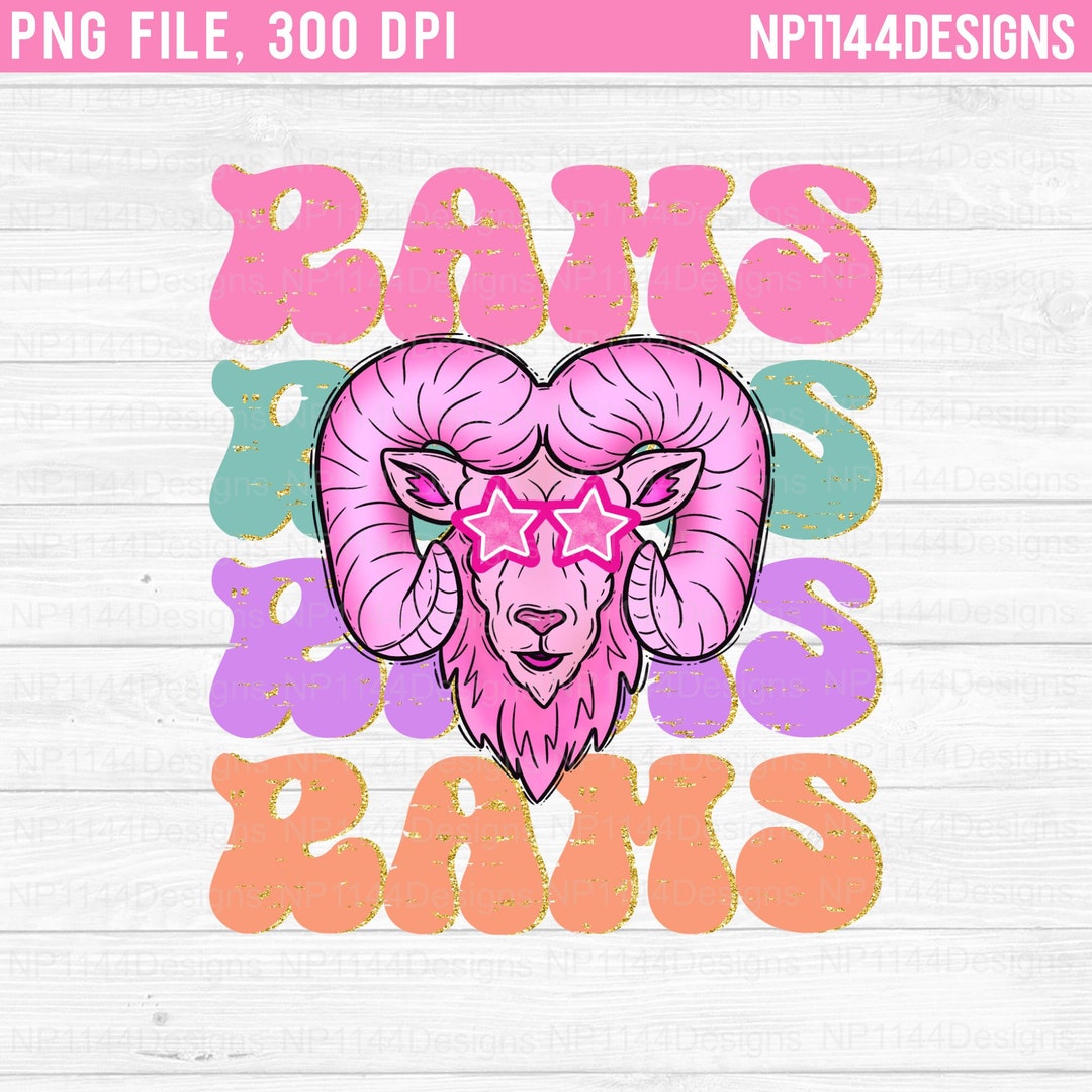Rams Preppy Mascot PNG: Pink Preppy Sublimation Design (instant ...