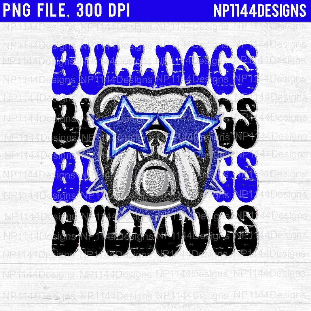 Bulldogs Preppy Mascot PNG Blue Team Spirits Groovy - Etsy