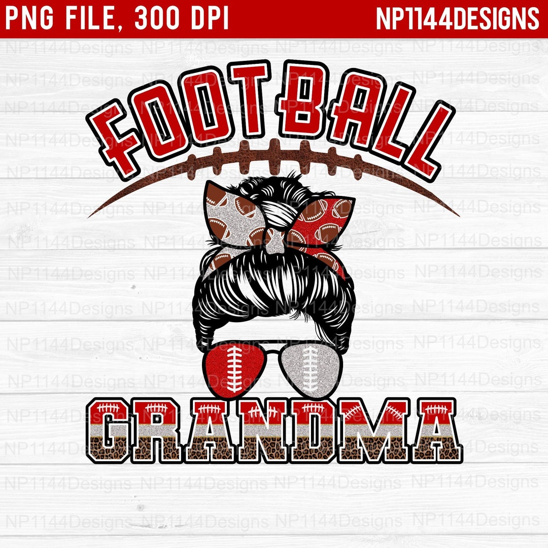 Football Grandma PNG, Red and White/silver Team Colors, Football ...
