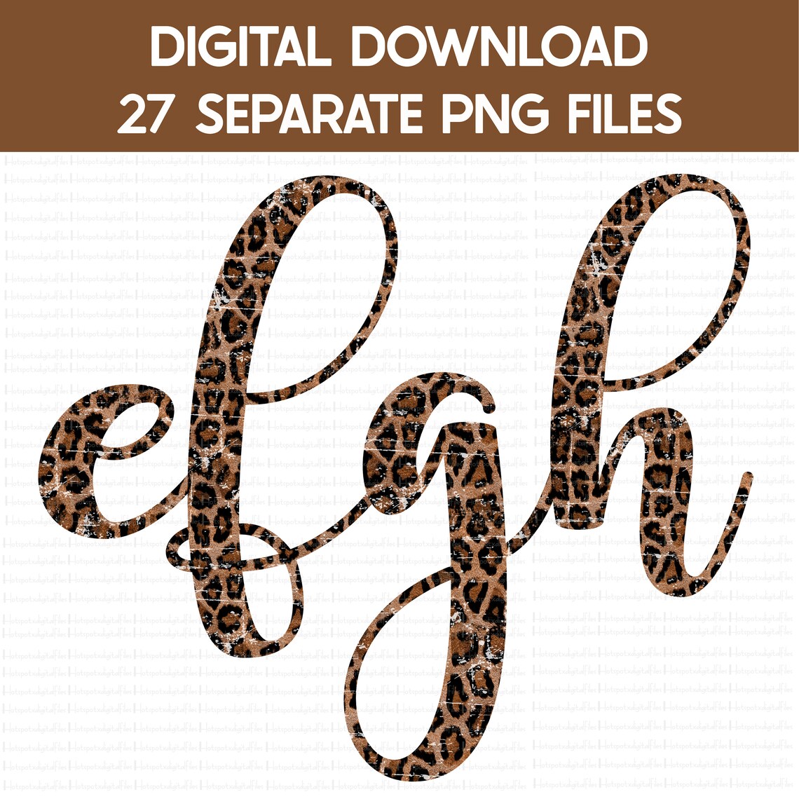 Leopard Print Cursive Alphabet PNG Bundle (digital Download) - Etsy