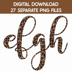 Leopard Print Cursive Alphabet PNG Bundle (digital Download) - Etsy