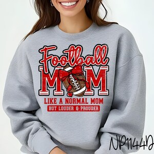 Football Mom PNG: Red Team Spirit, Distressed, Sublimation Design ...