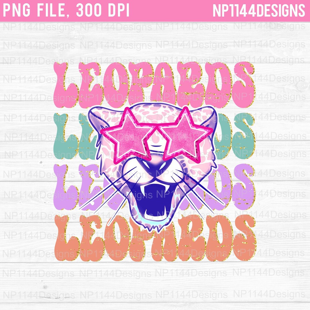 Leopards Preppy Mascot PNG, Pink Mascot Sublimation Design, Cute Pastel ...