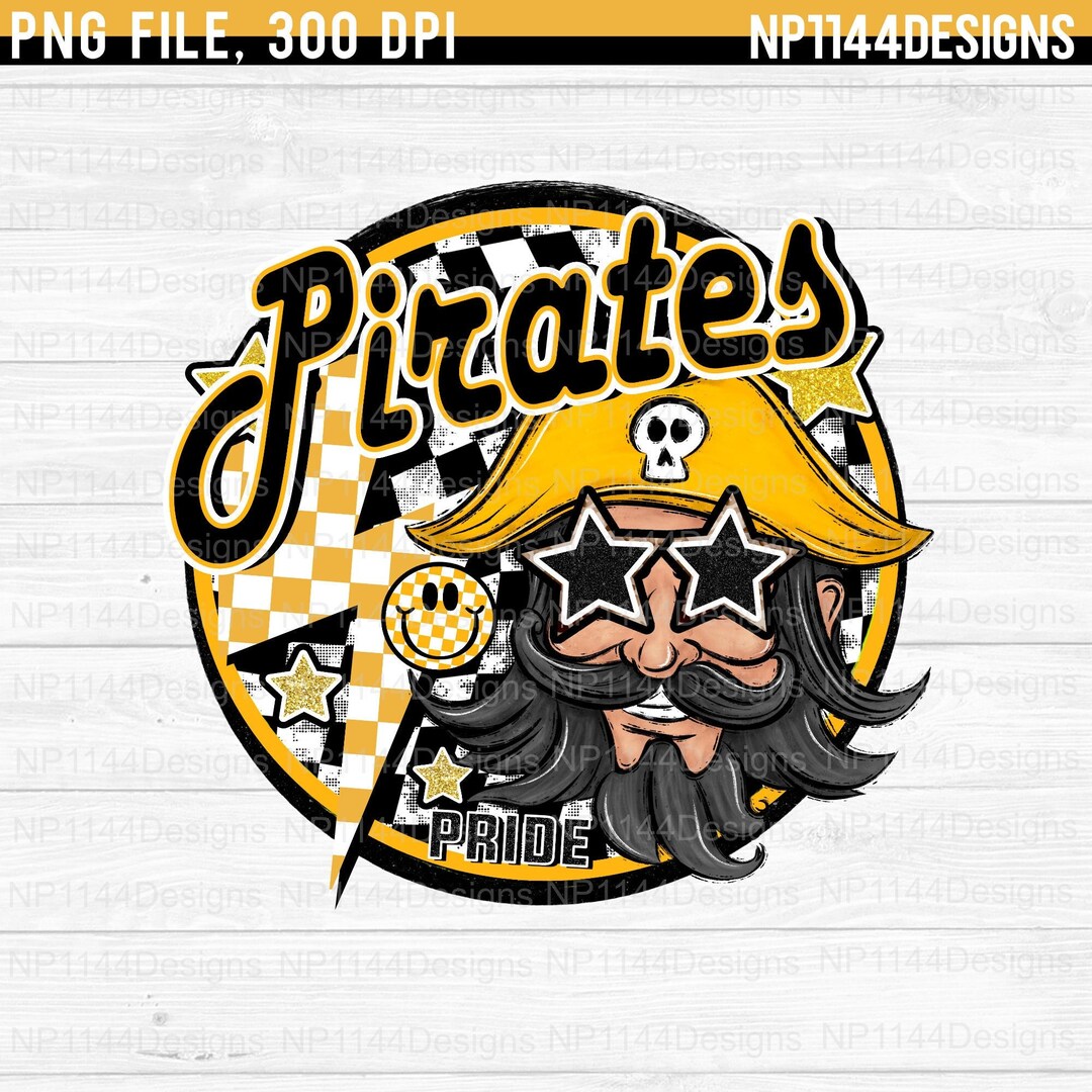 Pirates Preppy Mascot PNG: Black and Gold Team Spirit, School Mascot ...
