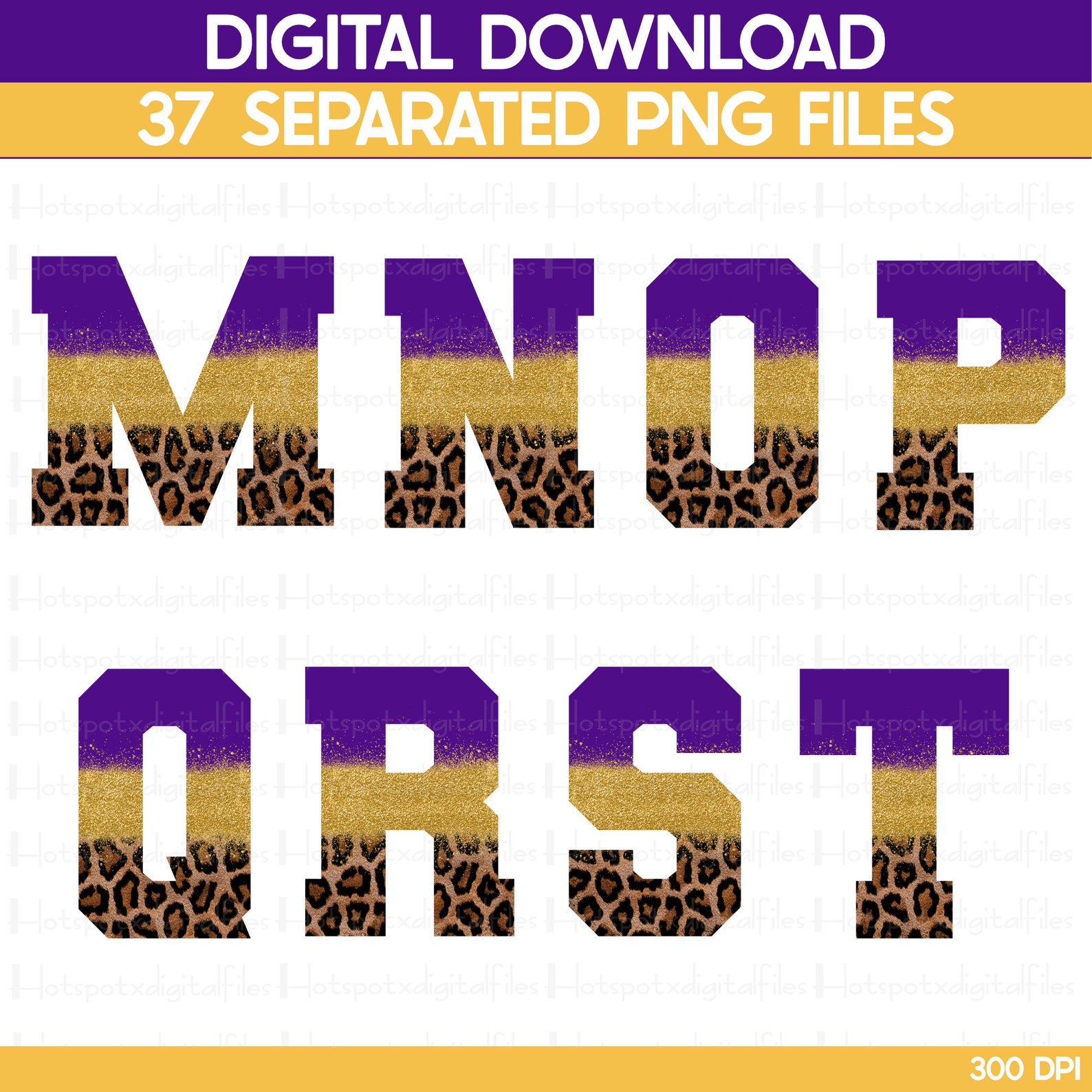 Half Leopard Purple and Gold Alphabet Bundle Sublimation PNG - Etsy