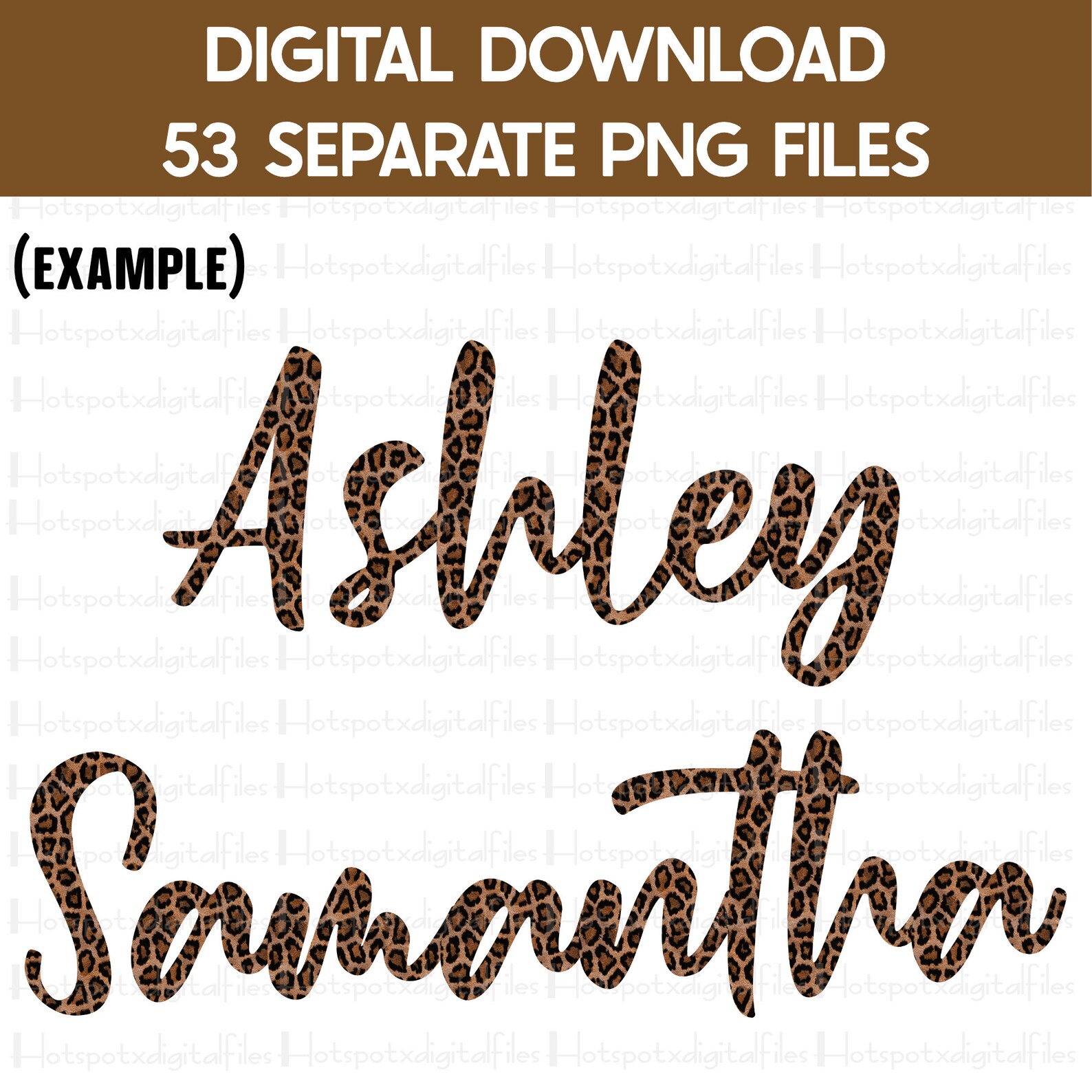 Leopard Print Alphabet Bundle PNG Capital and Small Letters - Etsy