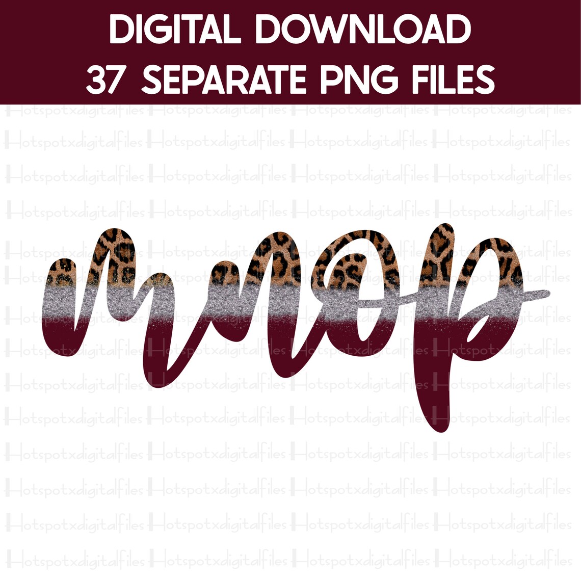 Dark Maroon Leopard Print Alphabet Bundle Sublimation PNG | Etsy