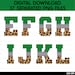 Kelly Green Leopard Print Alphabet Bundle, Sublimation PNG Designs ...