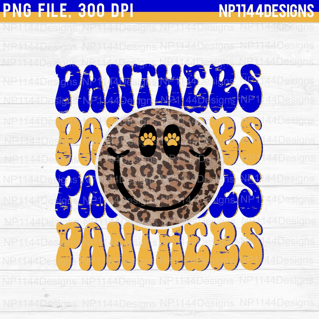 Panthers Mascot PNG, Blue and Gold Team Spirits, Leopard Smiley ...