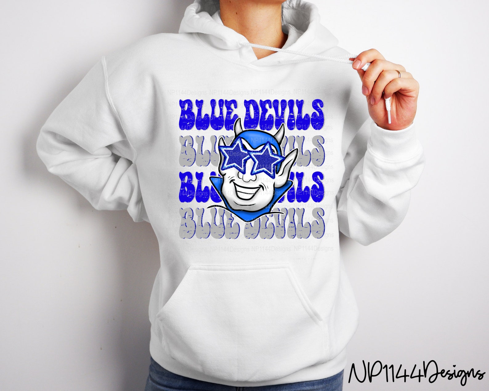 Blue Devils Preppy Mascot PNG: Groovy Team Spirit Sublimation (digital ...