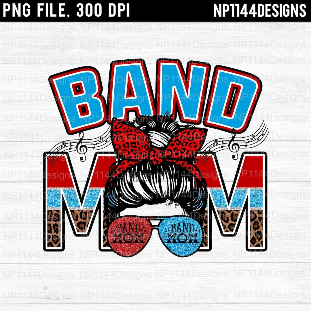 Band Mom PNG. Red and Columbia Blue Team Spirits, Leopard Sublimation ...