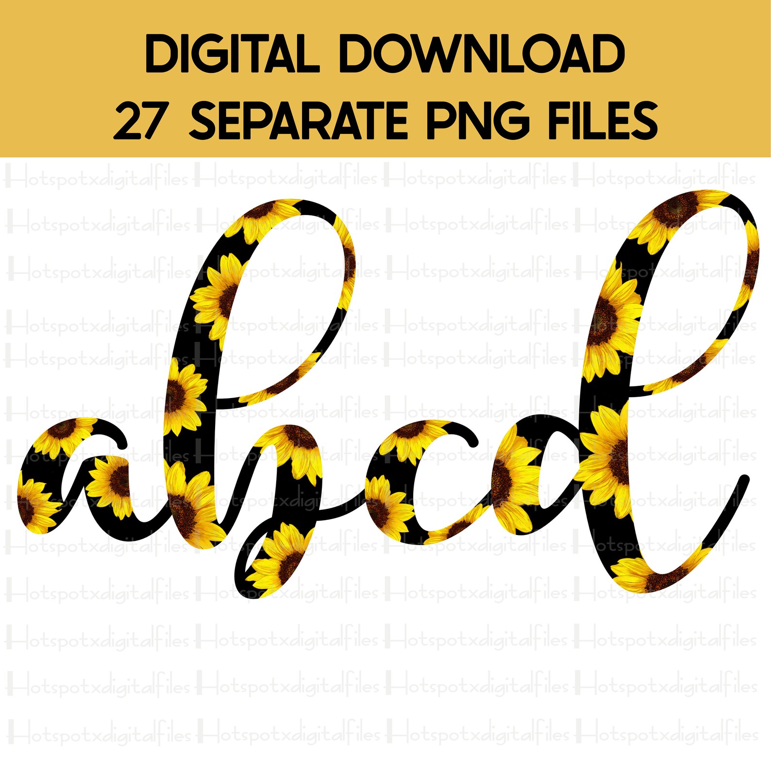 Sunflower Alphabet Bundle PNG Sunflower Letters Sublimation - Etsy