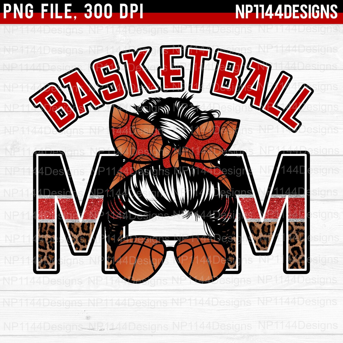 Basketball Mom PNG Black and Red Team Colors Basketball - Etsy