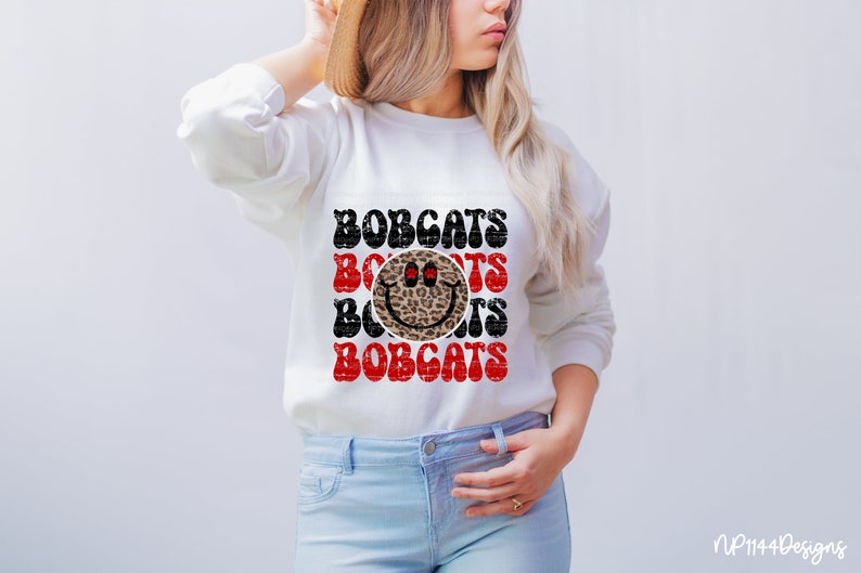 Bobcats Black and Red PNG School Mascots Retro Sublimation - Etsy