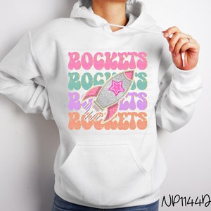 Rockets Preppy Mascot PNG: Pink, School Mascot, Sublimation Design ...