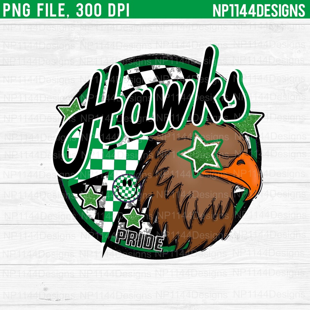 Hawks Preppy Mascot PNG: Preppy Team Spirit Sublimation (digital ...