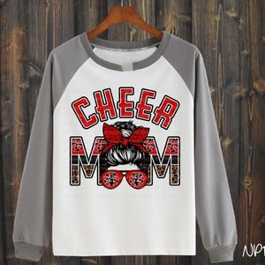 Cheer Mom Red and Black PNG, Cheer Sublimation Download, Leopard Cheer ...