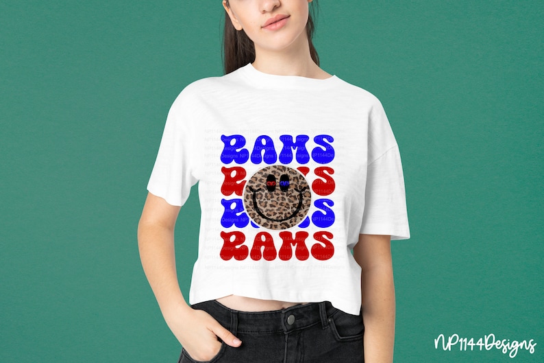 Rams School Mascot Stacked PNG Blue and Red Team Colors - Etsy