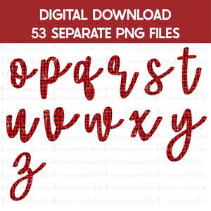 Buffalo Plaid Alphabet Bundle PNG, Sublimation Letters, Alpha Pack ...